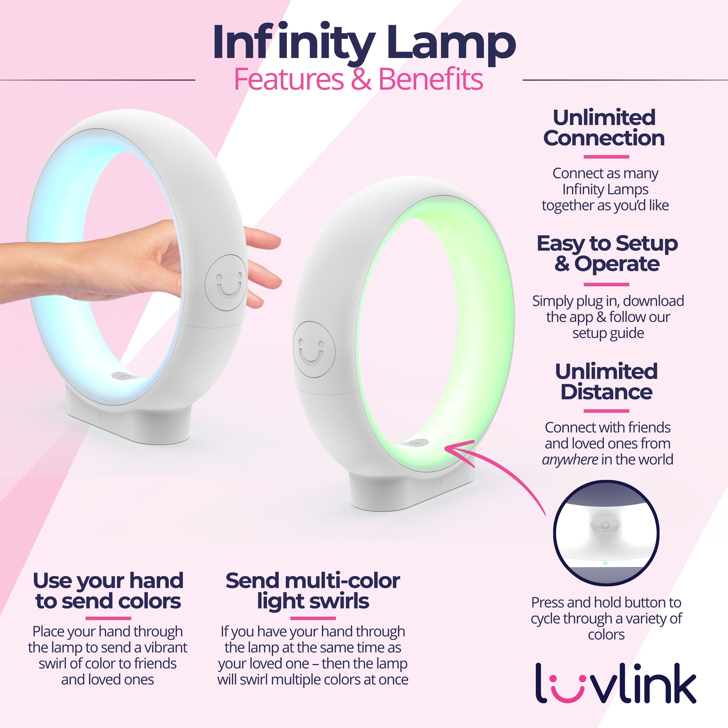 Buy Infinity Lamps - Long Distance Touch Lamp – LuvLink® New Zealand